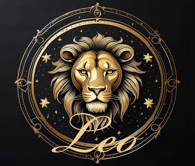 Zodiac Sign Leo Black and Gold 20 Oz Skinny Tumbler Sublimation Print, Straight Wrap, Tumbler ...