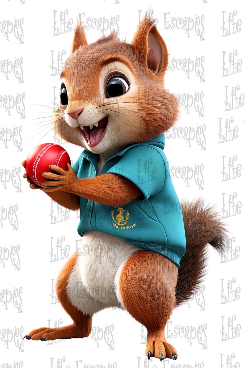Baby Squirrel Sports Clipart, Cute Cartoon Squirrels Playing Ball ...