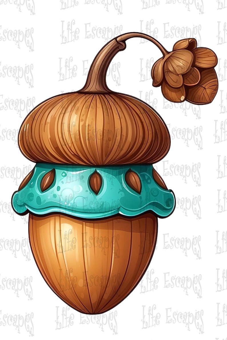 Printable Cute Acorn Clipart Bundle Set 1, PNG, Commercial Use, Digital ...