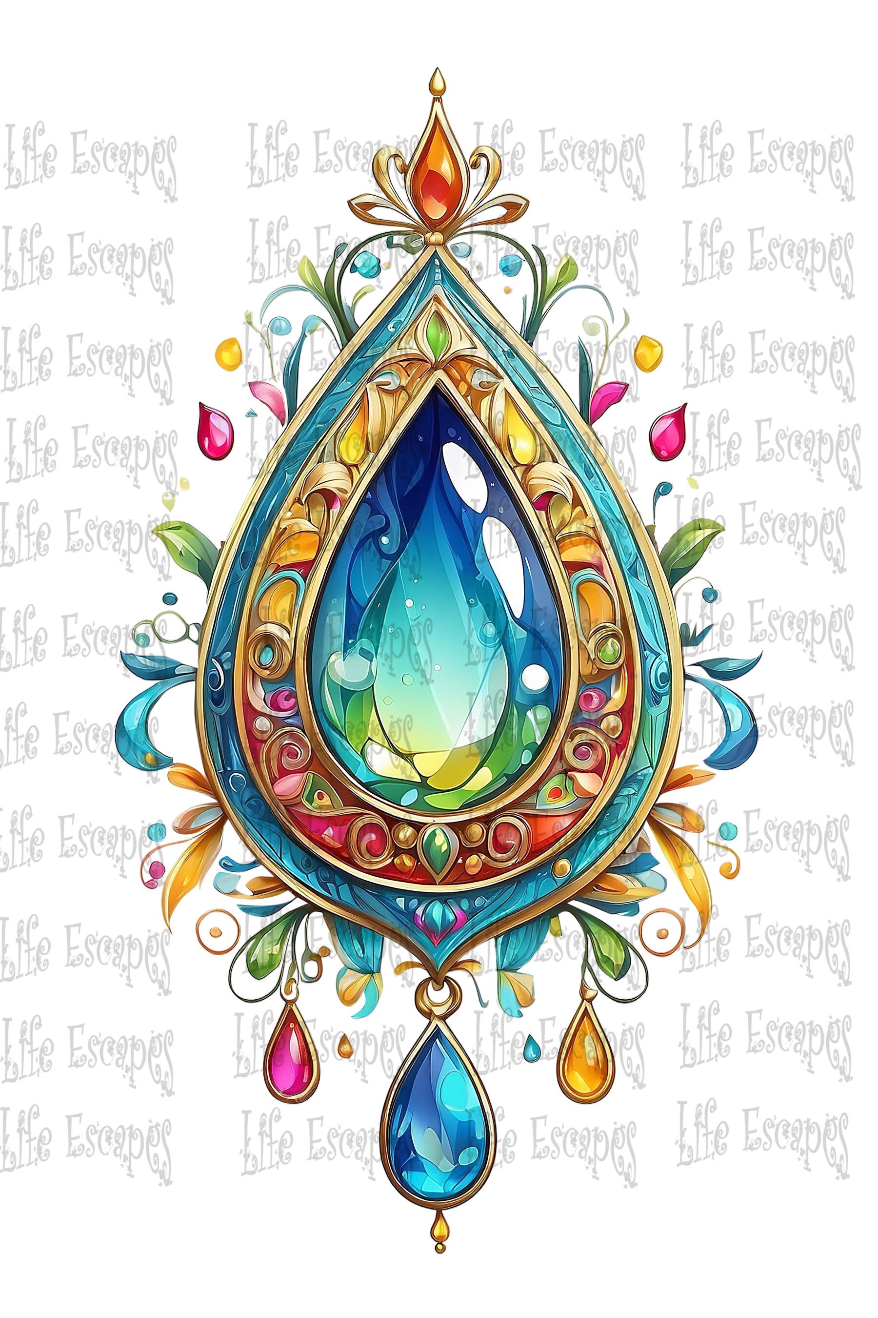 Printable Tear Drop Clipart Bundle Set 2, PNG, Commercial Use, Digital ...