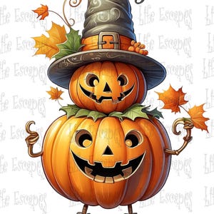 Cute Pumpkin Character Clipart Set 2, Transparent PNG 300dpi, Instant ...