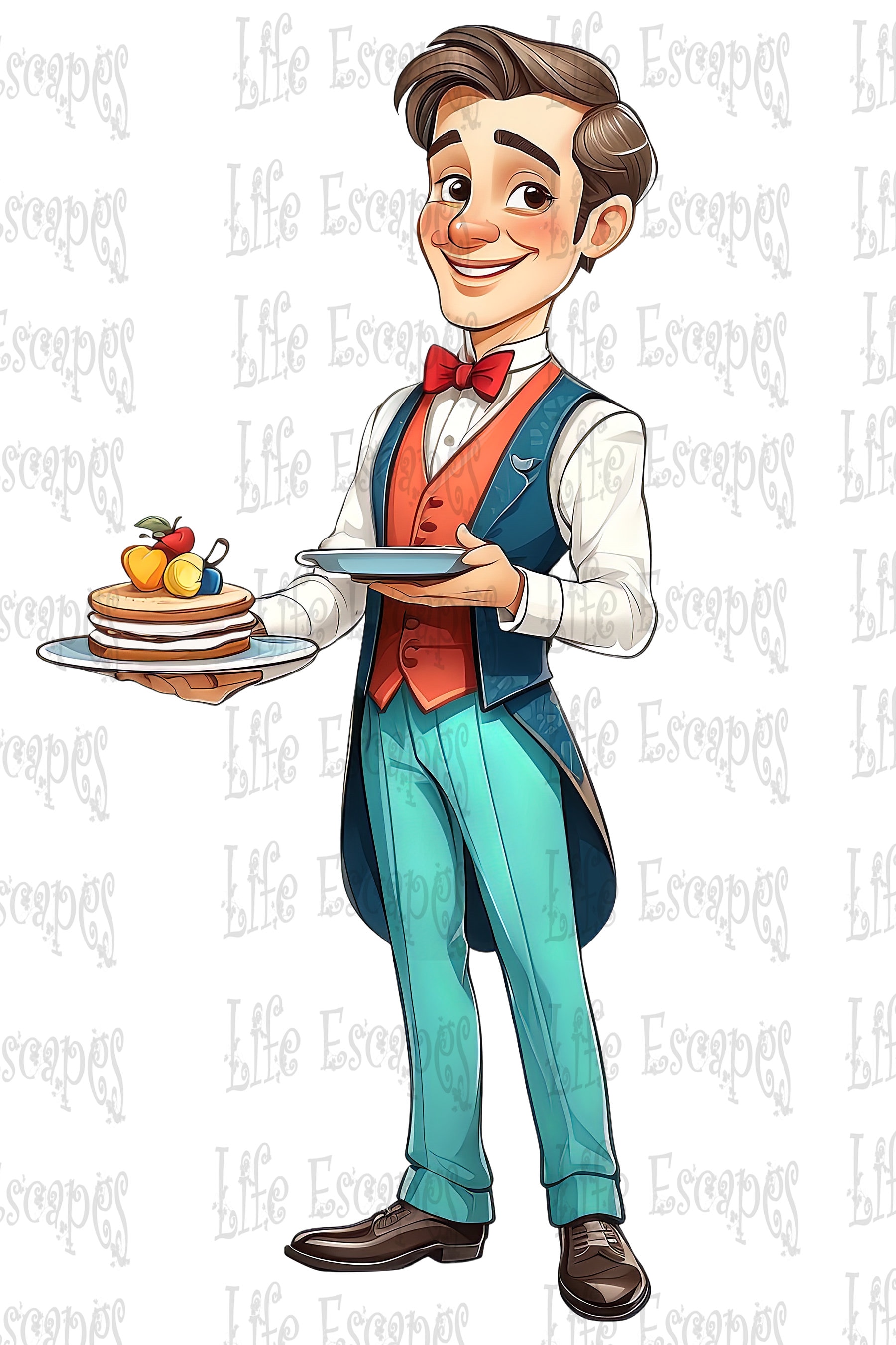 Waiter Waitress Clipart, Restaurant Illustrations, Teacher Resources ...