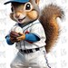 Baby Squirrel Baseball Clipart, Cute Sports Theme Illustrations ...