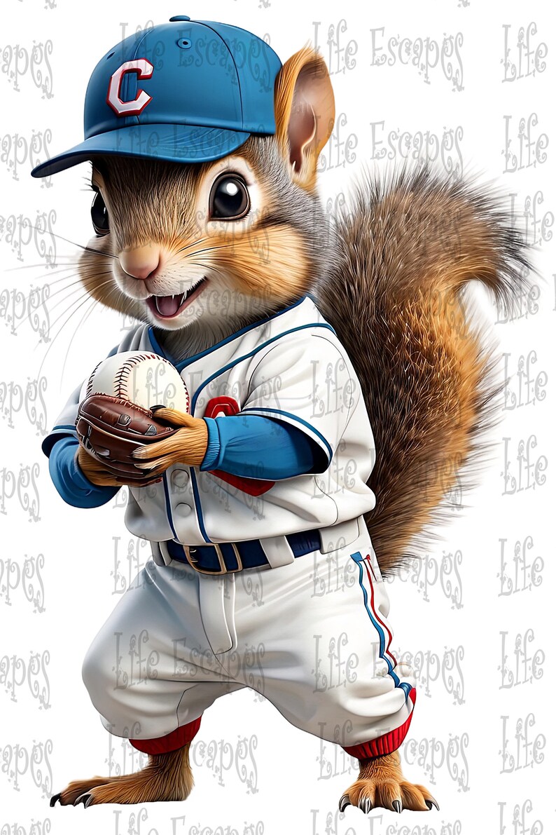 Baby Squirrel Baseball Clipart, Cute Sports Theme Illustrations ...