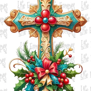 Printable Christmas Crosses Clipart Set - Set #1, PNG, Commercial Use ...