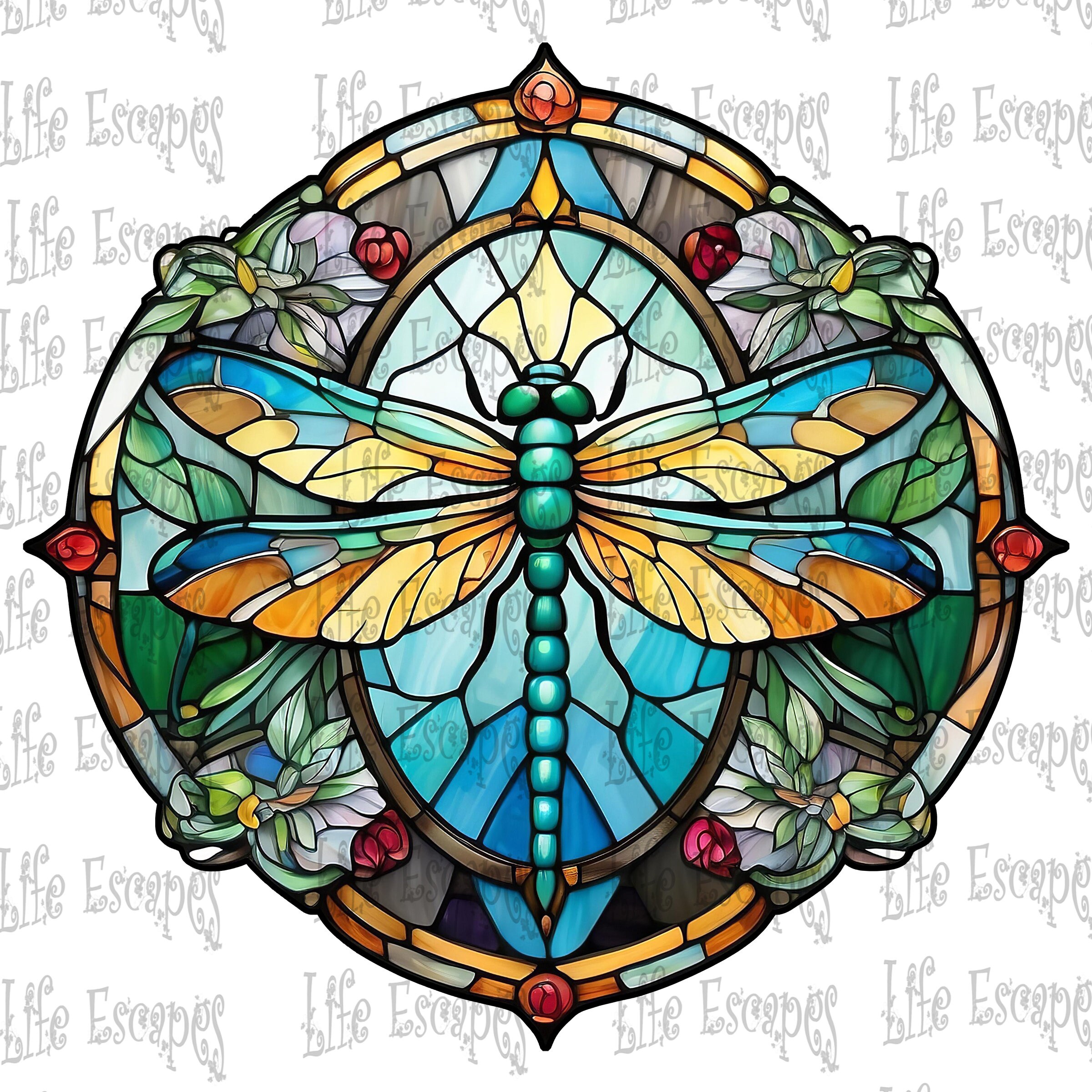 Stained Glass Dragonfly Clipart – 8 PNG Images (digital Download) - Etsy