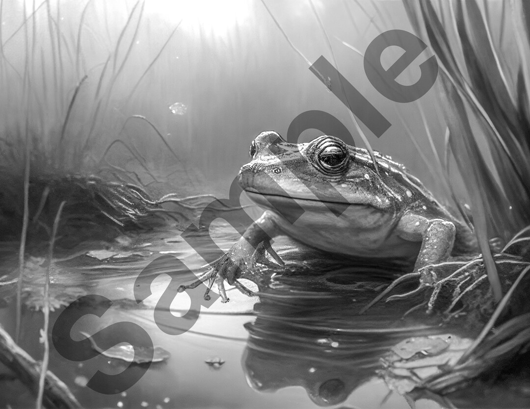Coloring Page Froggy Fun Grayscale High Resolution Printable Single ...