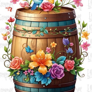 Printable Wooden Barrel Clipart Bundle - Set #1, PNG, Commercial Use ...