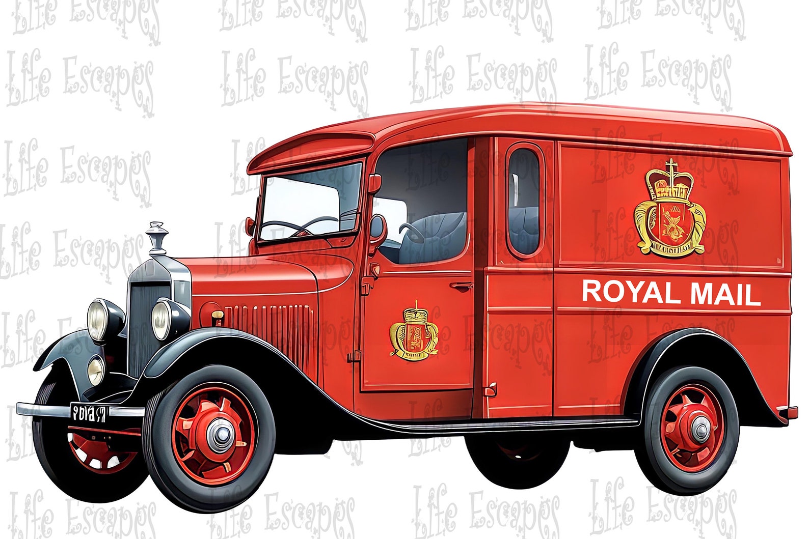 UK Postal Carrier Clipart Set, British Mail Graphics (PNG, Digital ...