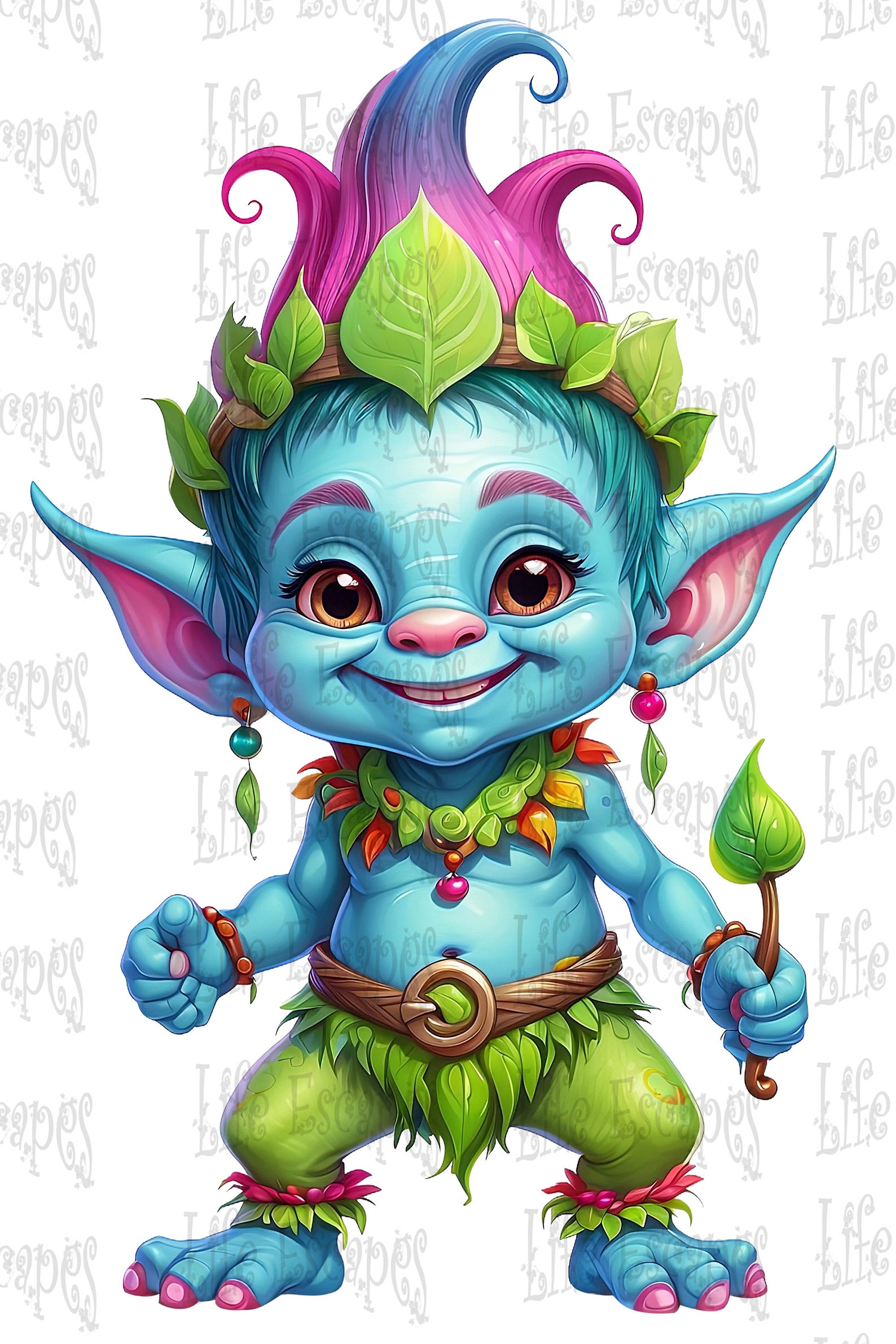 Fantasy Baby Troll Clipart Set, Cute Baby Trolls Digital Download ...