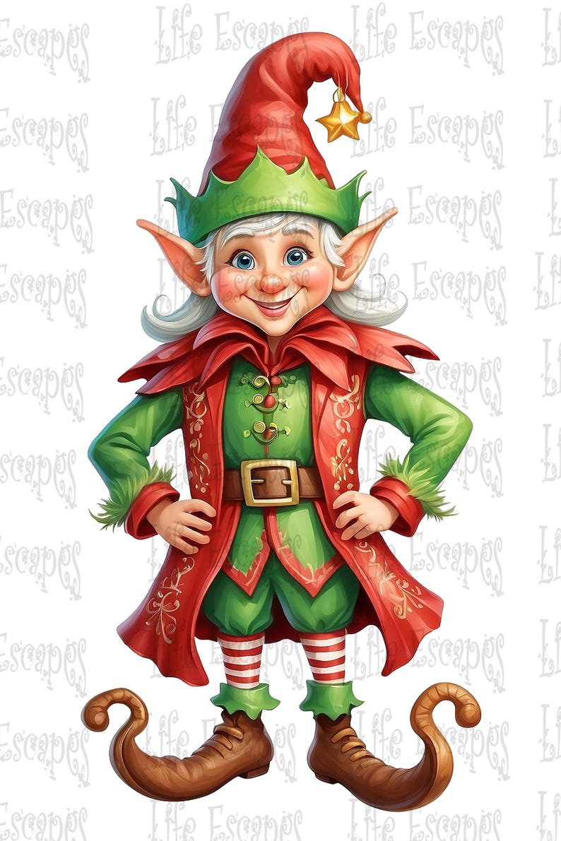 Christmas Elf Clipart Set Instant Download 8 Transparent Png 300dpi ...