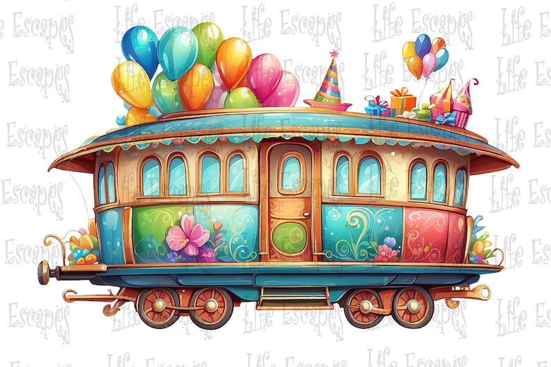Train Clipart Set, Cute Locomotives and Carriages, Digital Download ...