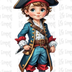 Cute Boy Pirate Clipart, Digital Pirate Illustrations, Commercial Use ...