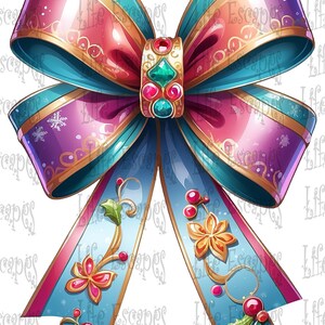 Printable Christmas Bows Clipart Set - Set #1, PNG, Commercial Use ...