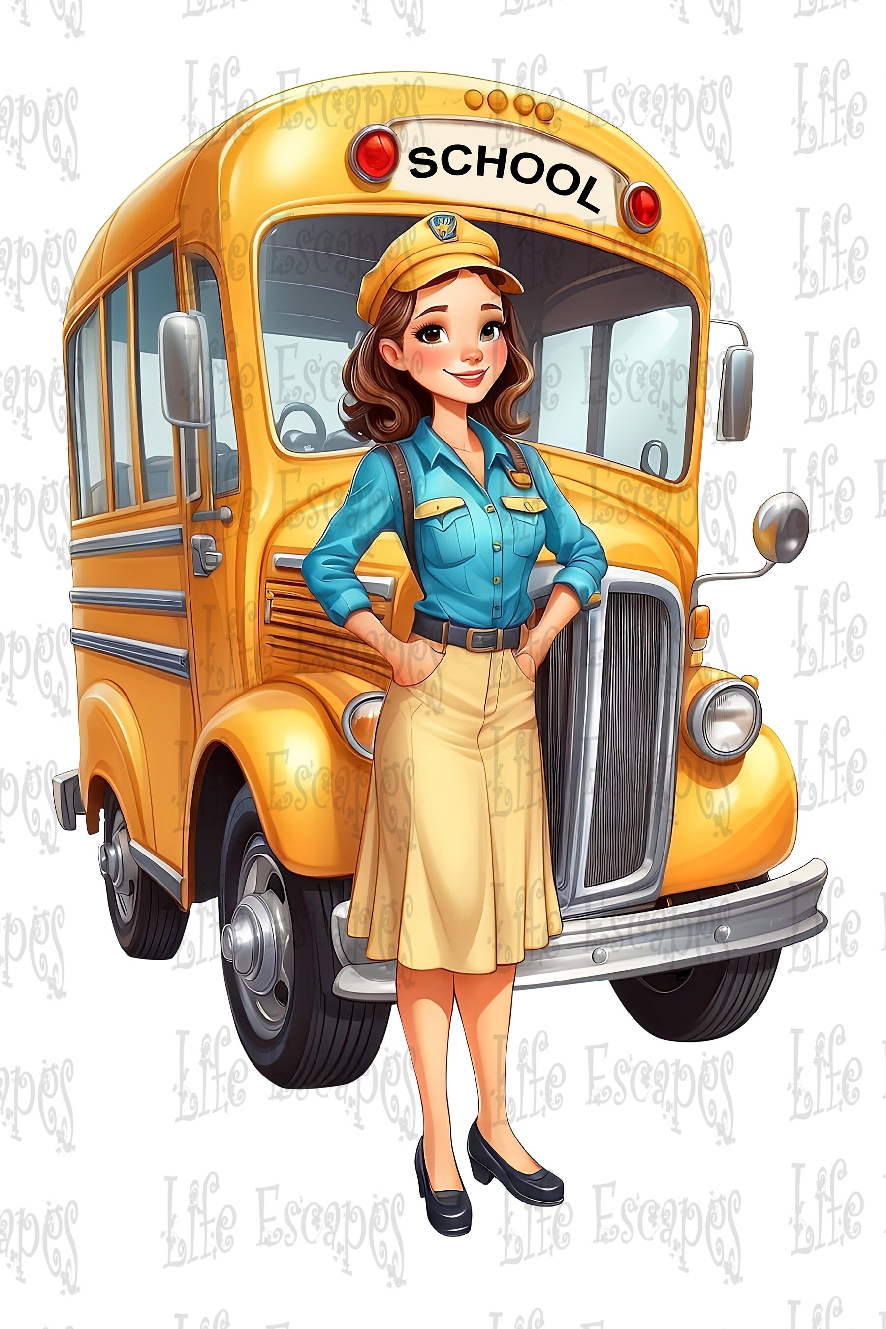 School Bus and Taxi Clipart, Teacher Resources (digital Download) - Etsy