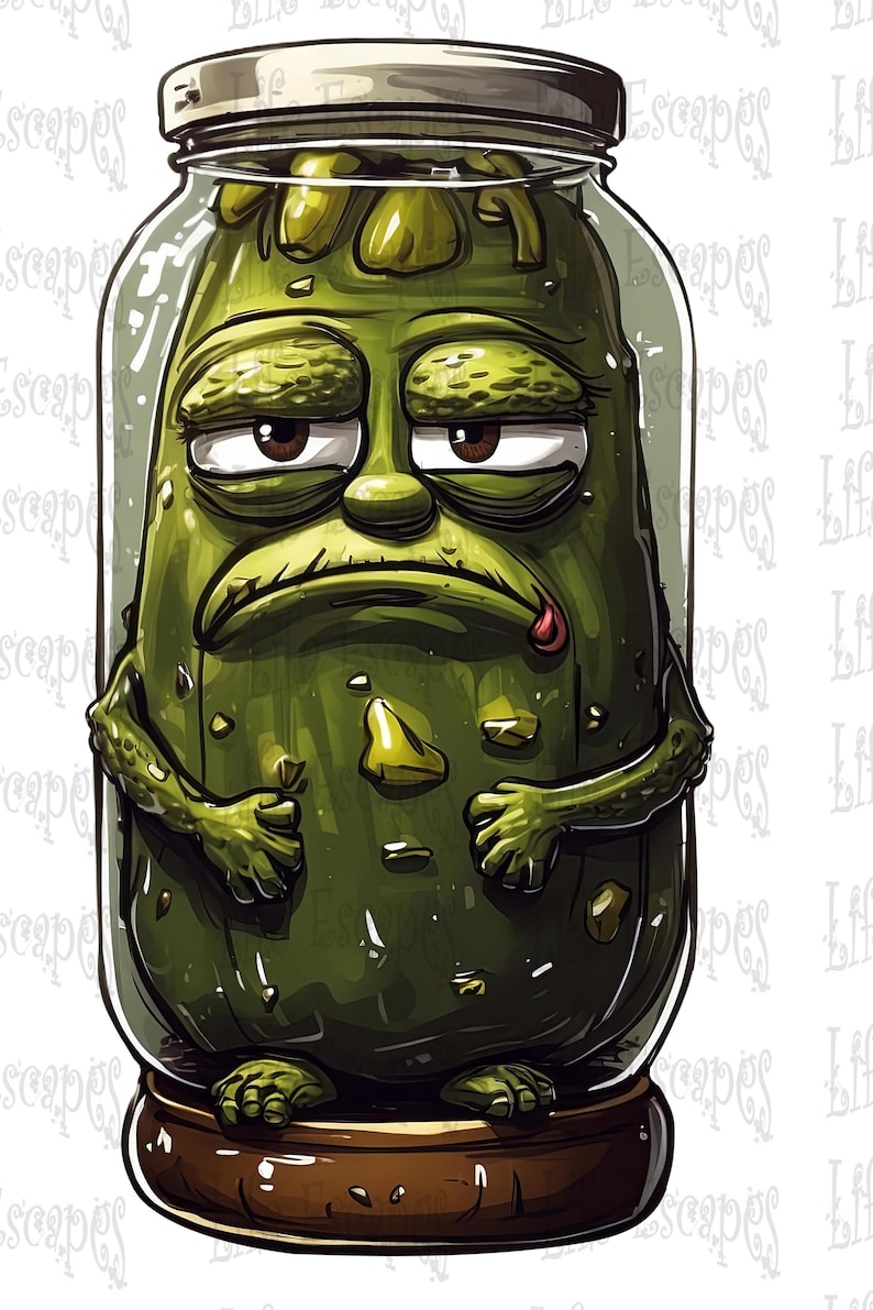 Grumpy Pickle Jar Cartoon Clipart Set (commercial Use) (PNG) - Etsy