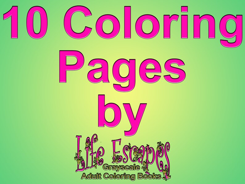 Garden of Animals, 10 Grayscale Coloring Pages, Instant Download PDF ...