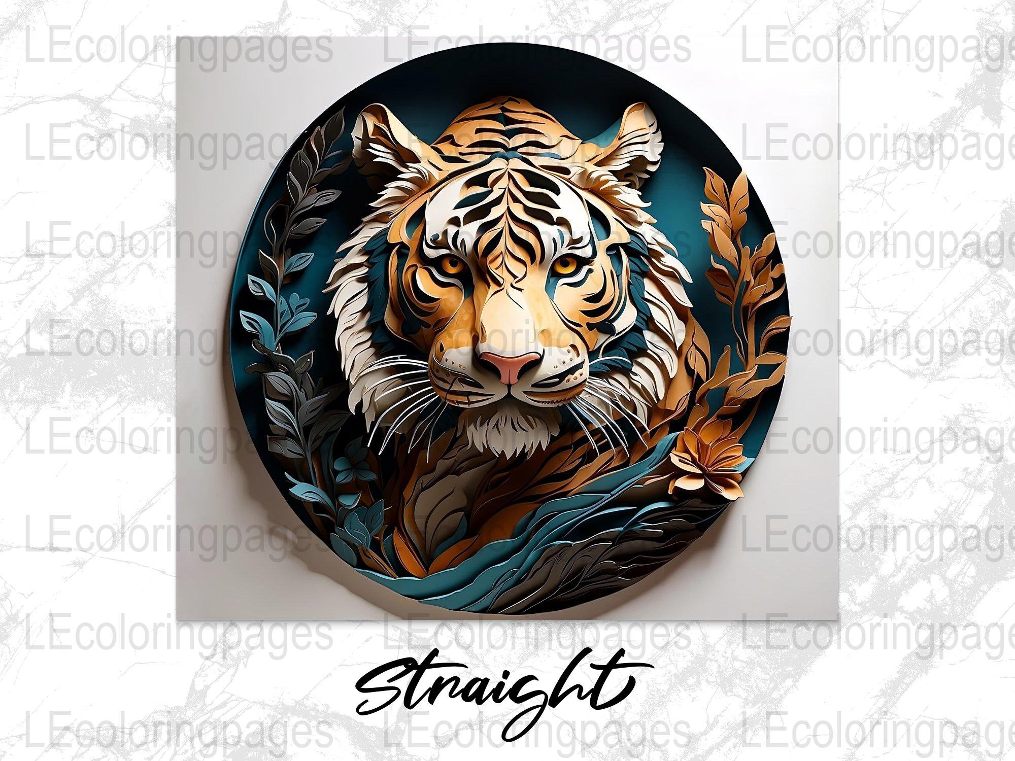 Tiger Face 3D Art Wrap for 20 Oz Tumbler, Exotic Animal Drinkware ...