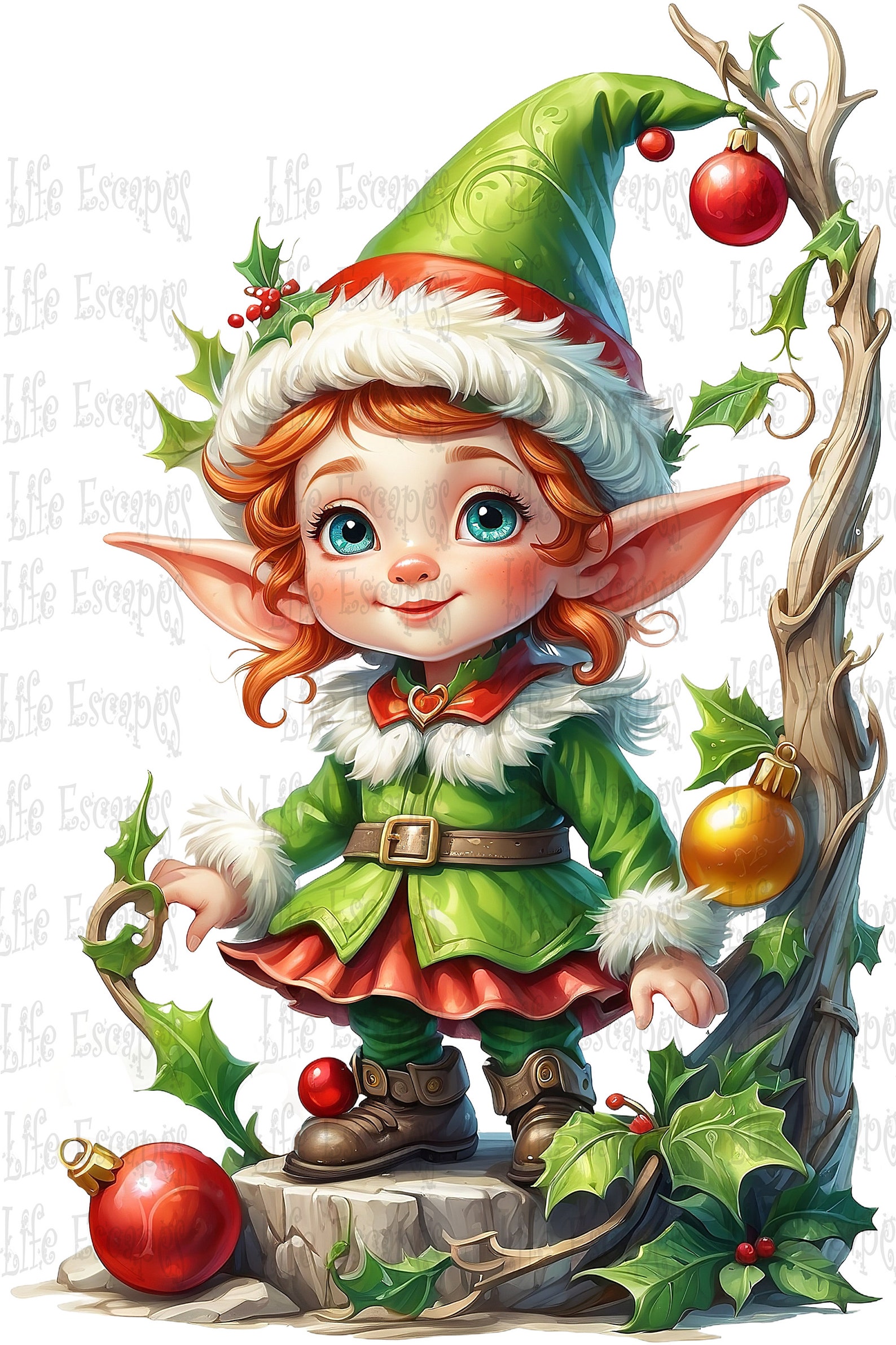 Christmas Elves Clipart Set – PNG Images, Commercial Use (digital ...
