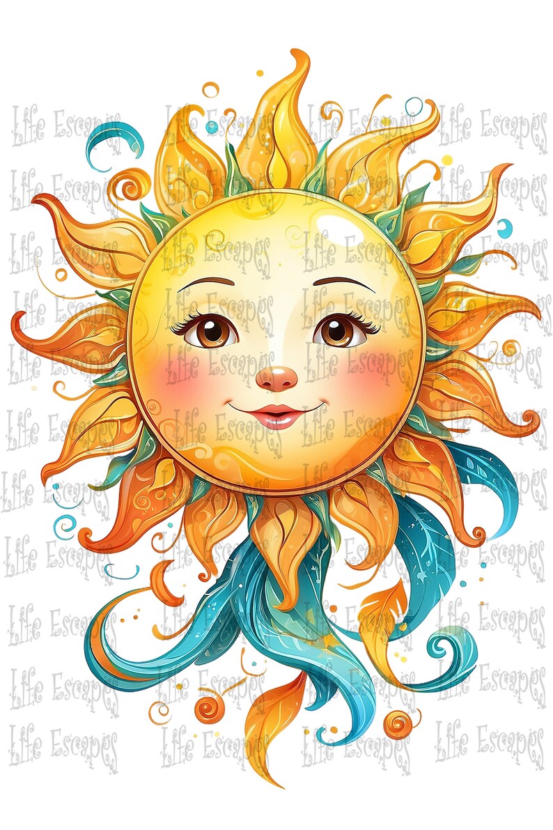Printable Sun Clipart Bundle - Set #1, PNG, Commercial Use, Digital ...