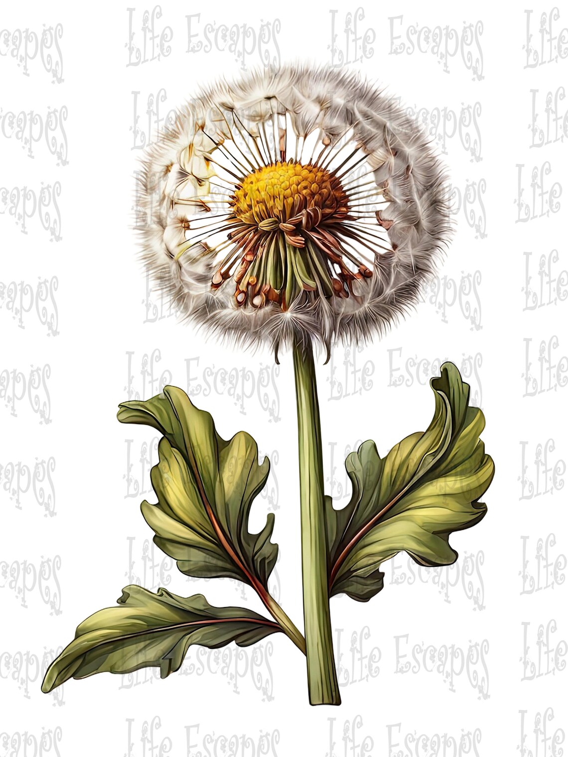 Dandelion Clipart Set, 8 Printable Transparent PNG, Floral Digital ...