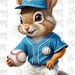Baby Squirrel Baseball Clipart, Cute Sports Theme Illustrations ...