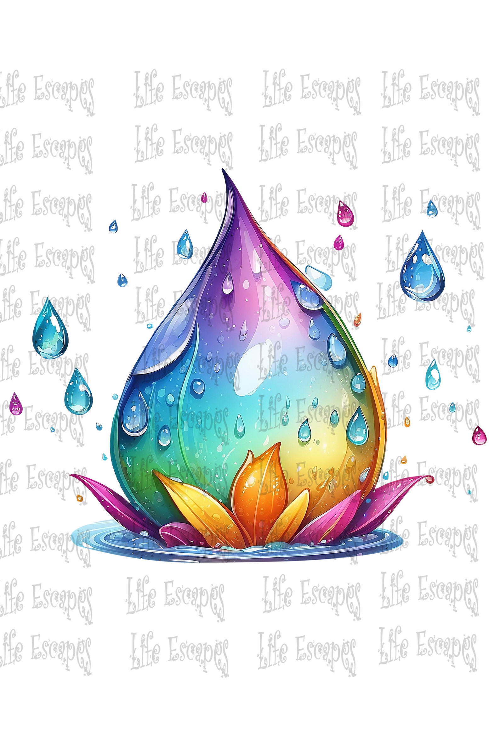 Rain Drop Clipart Bundle – Cute PNG Images, Commercial Use (digital ...
