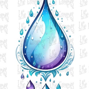 Cute Raindrop Character Clipart Set, Whimsical Water Drops, Digital ...