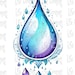 Cute Raindrop Character Clipart Set, Whimsical Water Drops (digital ...