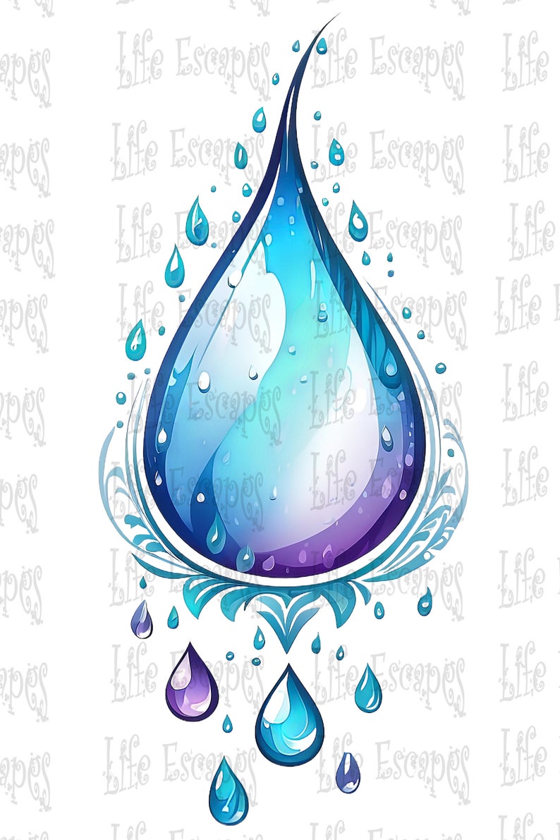 Cute Raindrop Character Clipart Set, Whimsical Water Drops, Digital ...