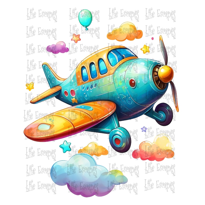 Printable Airplane Clipart Bundle Set 1, PNG, Commercial Use, Digital ...