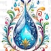 Cute Raindrop Character Clipart Set, Whimsical Water Drops (digital ...