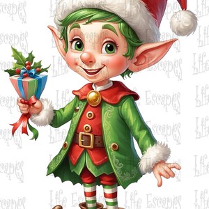 Christmas Elf Clipart Set 8 PNG Clipart Commercial Use Instant Download ...