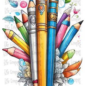 Printable Colored Pencil Clipart Bundle Set 1, PNG, Commercial Use ...
