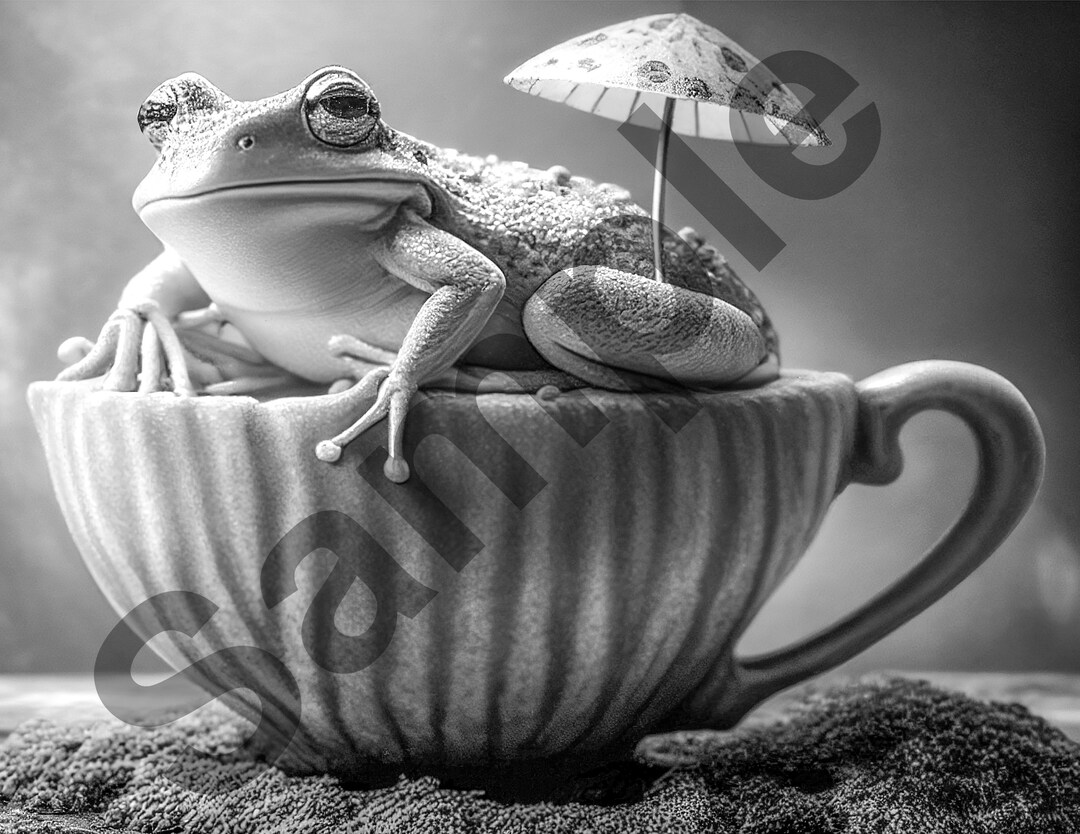 Coloring Page Froggy Fun Grayscale High Resolution Printable Single ...