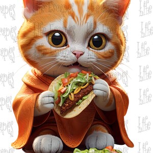 Mexican Taco Cats Clipart Set, Cute Kitten Graphics, Digital Download ...