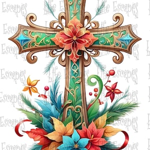 Printable Christmas Crosses Clipart Set - Set #1, PNG, Commercial Use ...