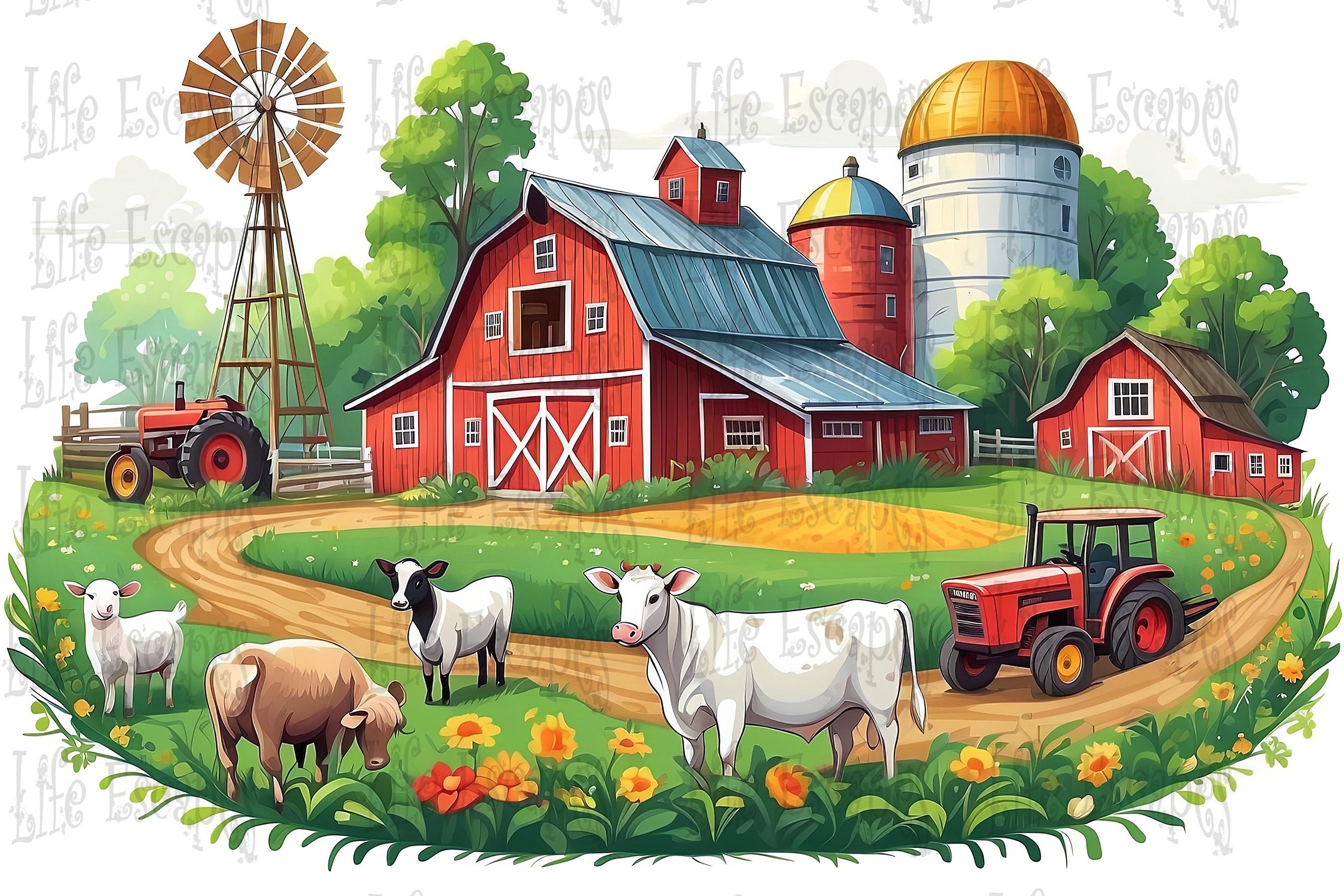 Farmer Clipart, Farm Life Illustrations, Agriculture Graphics (digital ...