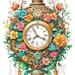 Printable Floral Clock Clipart Bundle Set 1, PNG, Commercial Use ...