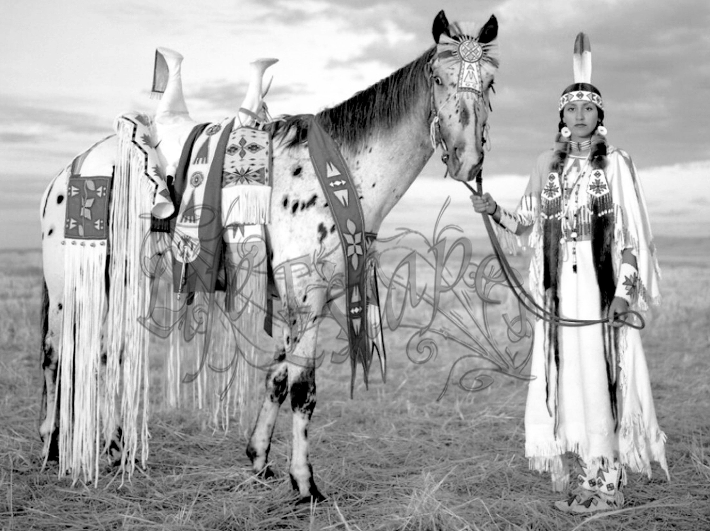 Coloring Page Native American Indians 2 30 Grayscale High Resolution ...