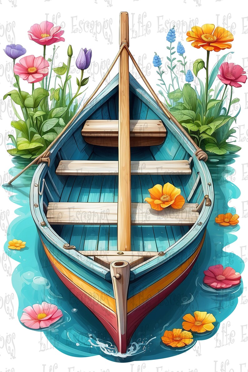 Printable Row Boat Clipart Bundle Set 1, PNG, Commercial Use, Digital ...