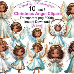 Christmas Angel Clipart Set, 10 PNG Clipart, Commercial Use, Digital ...