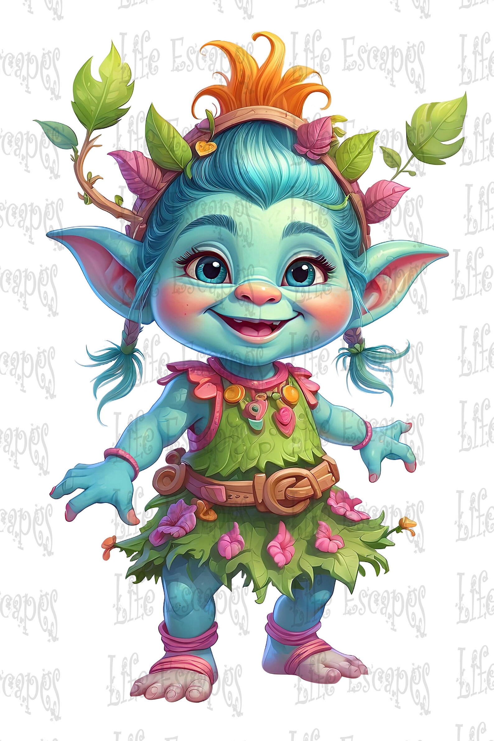 Fantasy Baby Troll Clipart Set, Cute Baby Trolls Digital Download ...