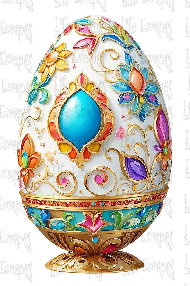 Cute Easter Egg Clipart Bundle – Floral PNG Images (digital Download ...