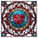 Printable Stained Glass Hearts Clipart Bundle - Set #1, PNG, Commercial ...