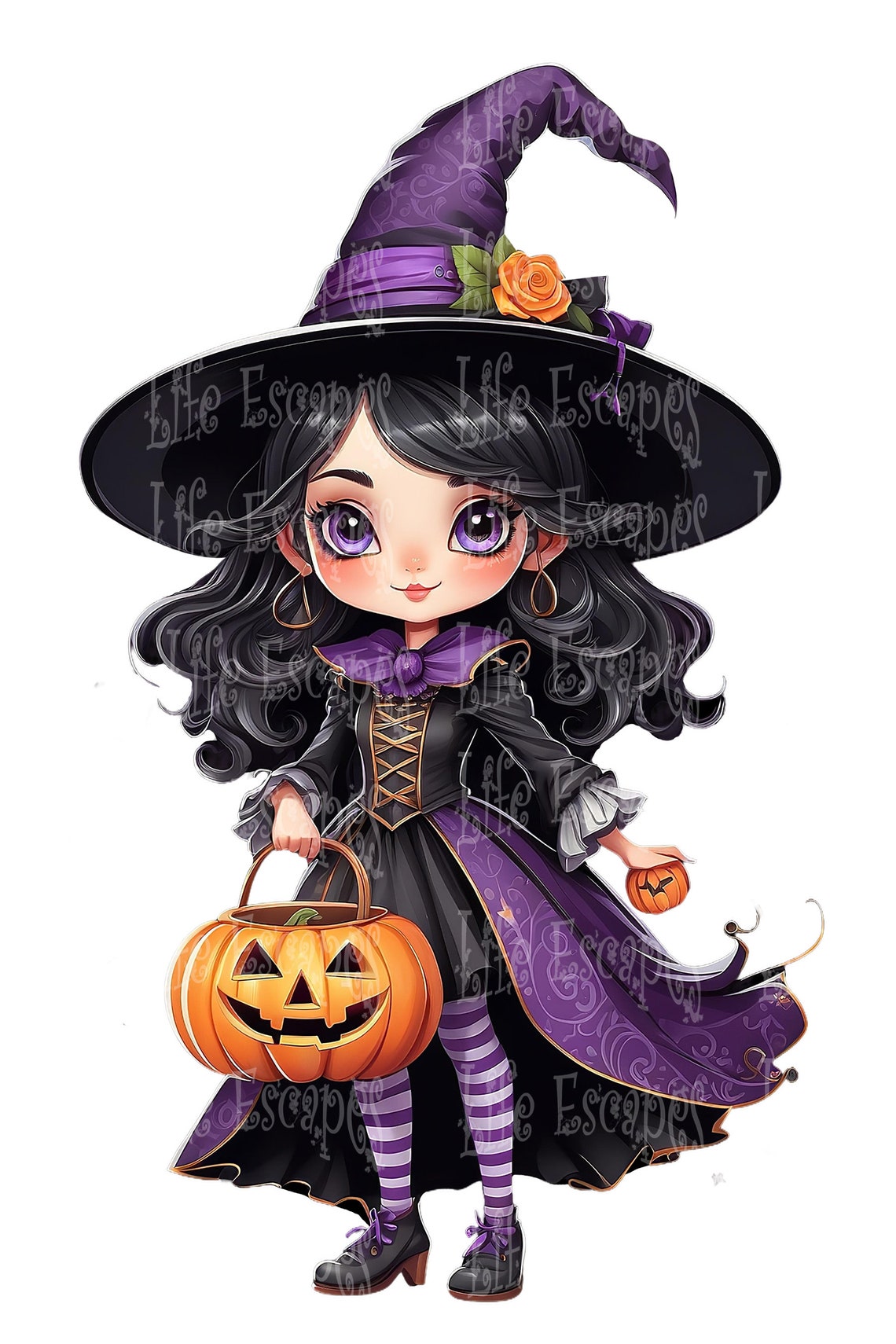Halloween Witch Clipart Collection, 8 Cute Witch Illustrations ...