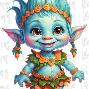 Fantasy Baby Troll Clipart Set, Cute Baby Trolls Digital Download ...