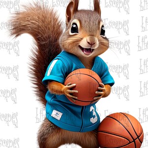 Baby Squirrel Basketball Clipart, Cute Sports Animals, Kids ...