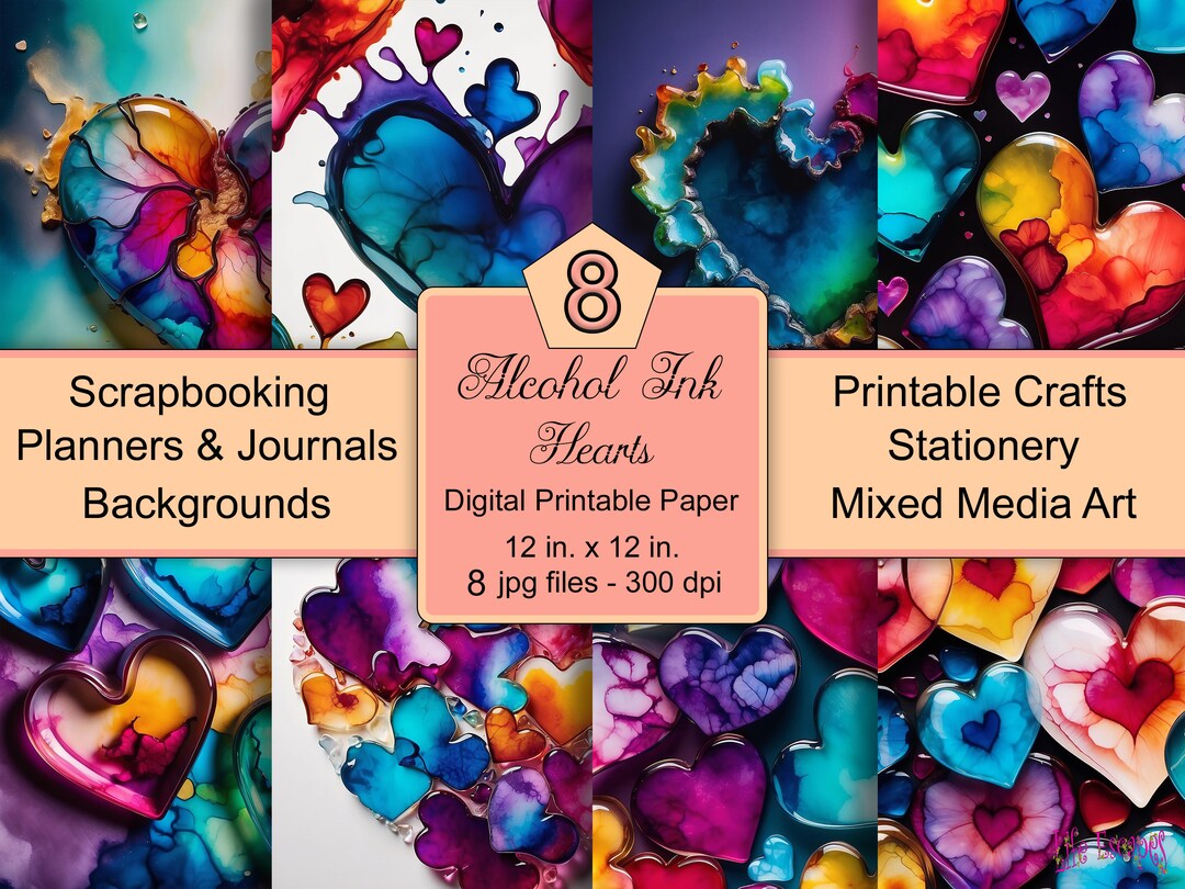 Alcohol Ink Digital Paper Pack Printable, Scrapbooking Backgrounds ...