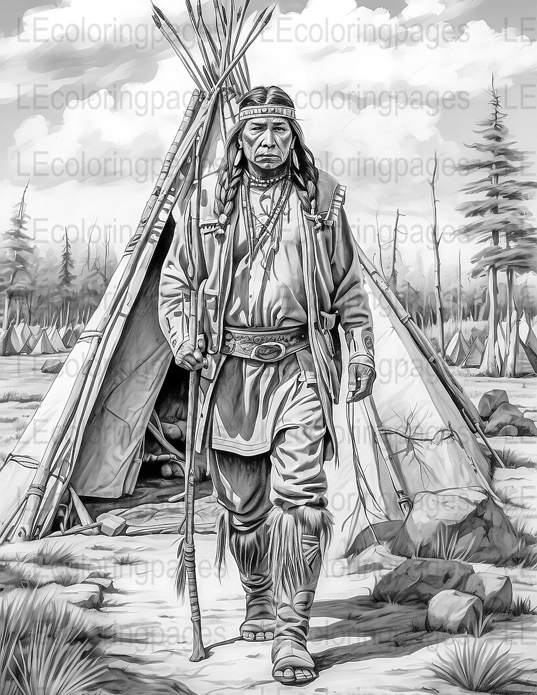 Grayscale Coloring Page for Adults, 8.5 X 11 In, High Resolution 300dpi ...